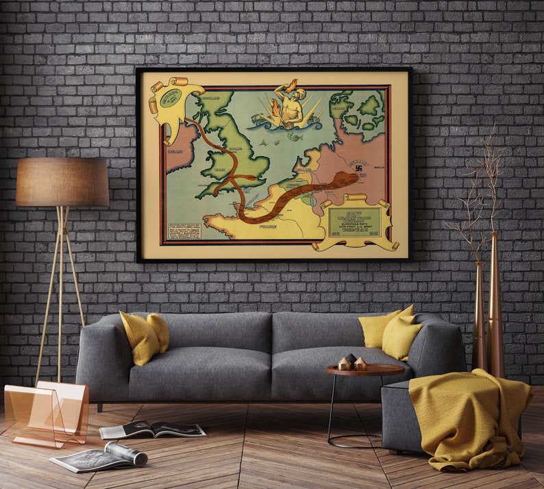 World War 2 Propaganda Poster Wwii Map Wwii Poster Wall Art - Etsy
