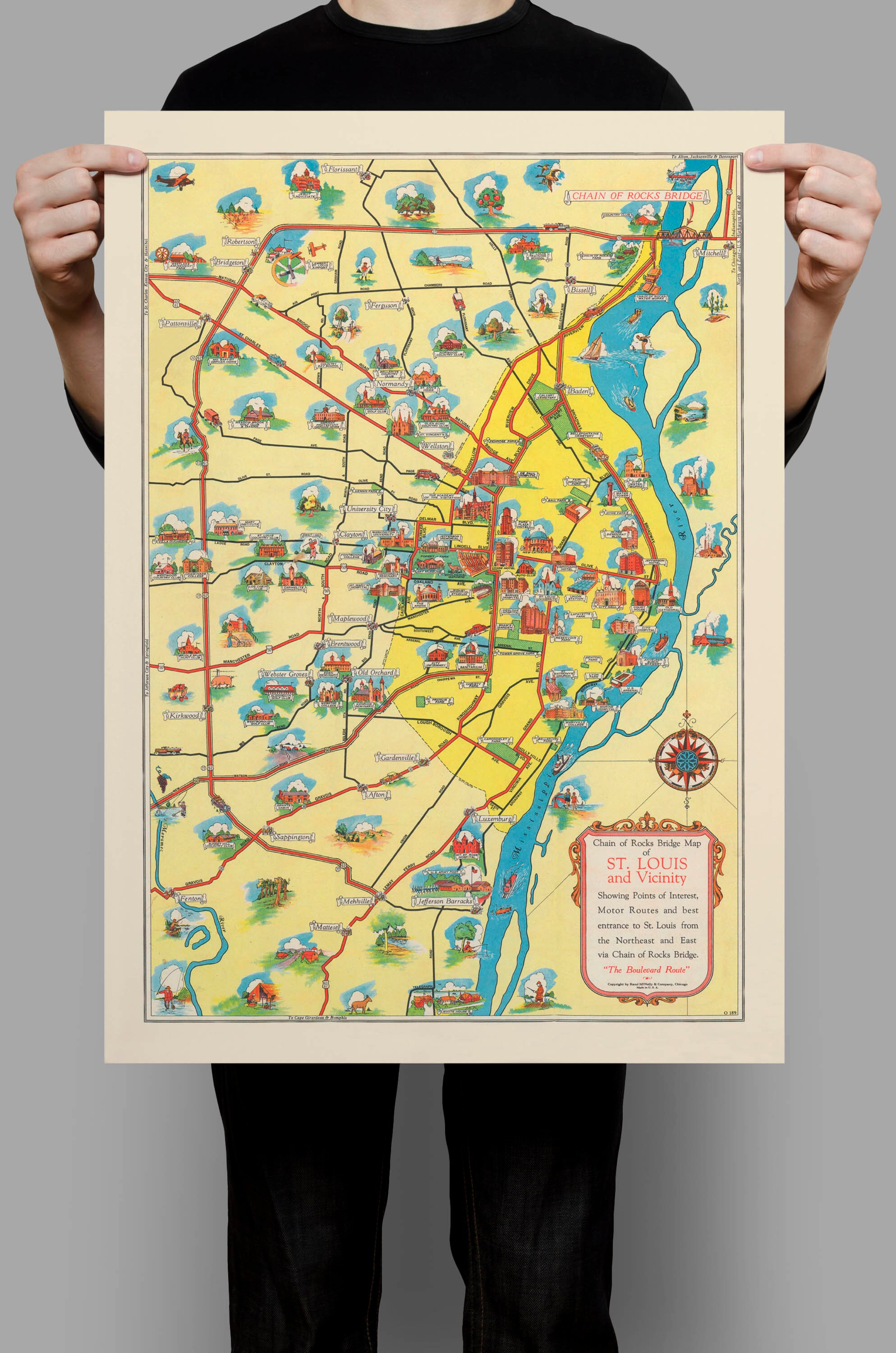 Map of St. Louis and Vicinity St. Louis Old Map Wall Print - Etsy