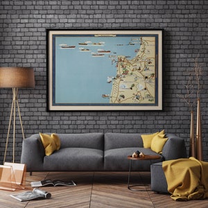 Haifa Map Print Israel Map Posters Canvas Print Wall Art - Etsy