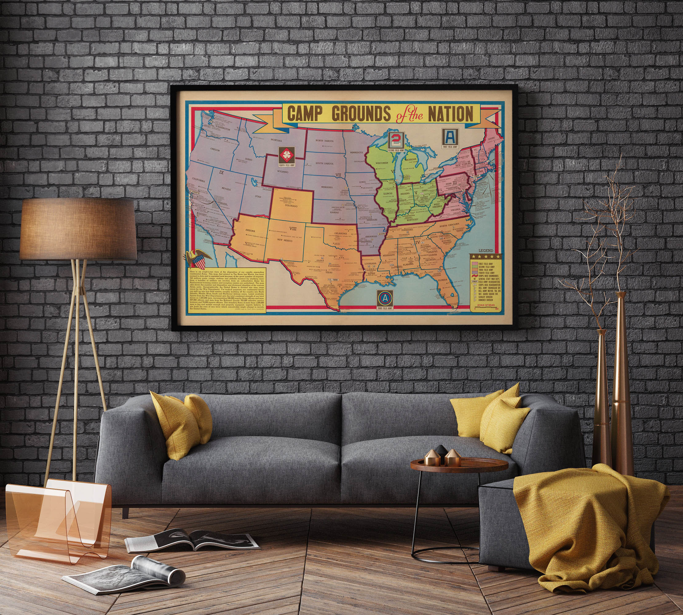 USA Military Map Poster Wall Decor Poster Art Home Decor - Etsy