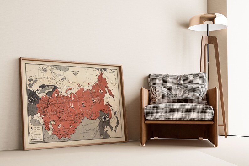 1941 Soviet Union Map Art Print | Vintage Russia Wall Decor - Etsy