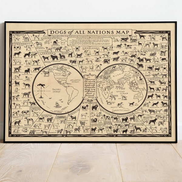 Dogs of All Nations Map - Etsy