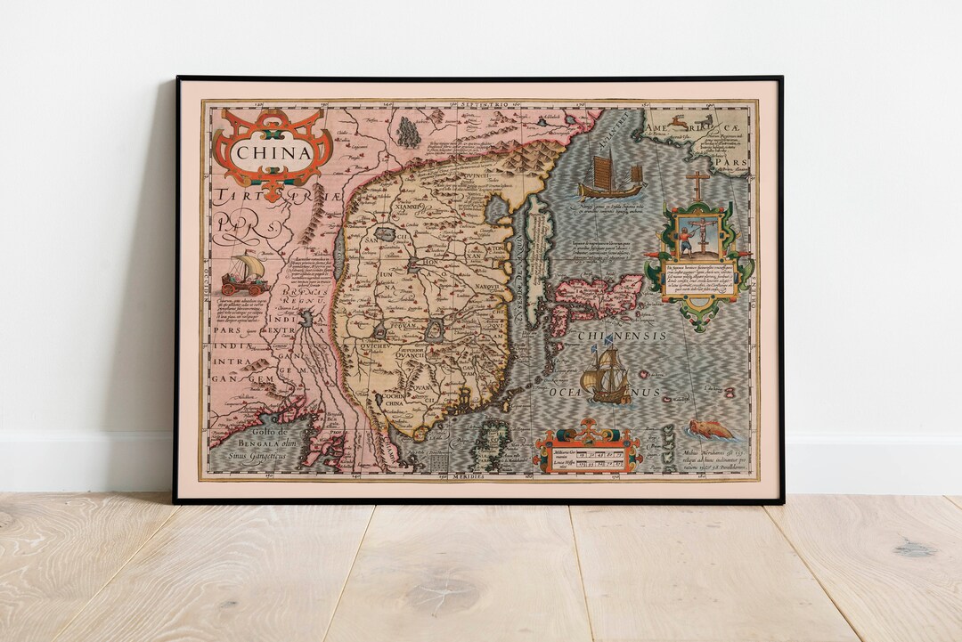 Map of China 1623| Gerardus Mercator| Old Map Wall Decor| Vintage Map ...