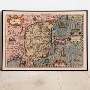 Map of China 1623| Gerardus Mercator| Old Map Wall Decor| Vintage Map ...