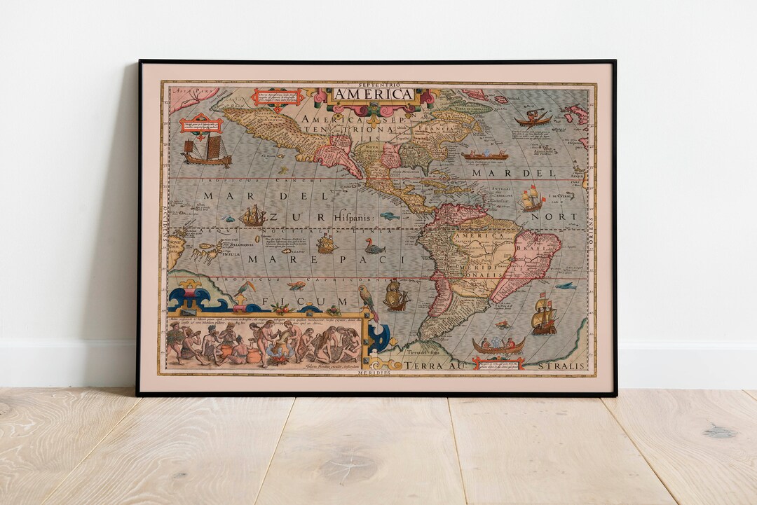 Map of Americas 1623| Gerardus Mercator| Old Map Wall Decor| Vintage ...