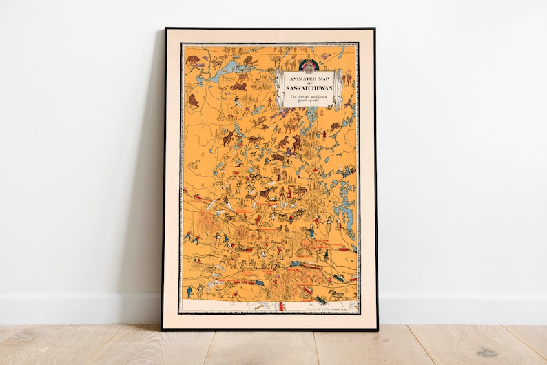 Vintage Saskatchewan Map Print Saskatchewan Wall Art Canvas - Etsy