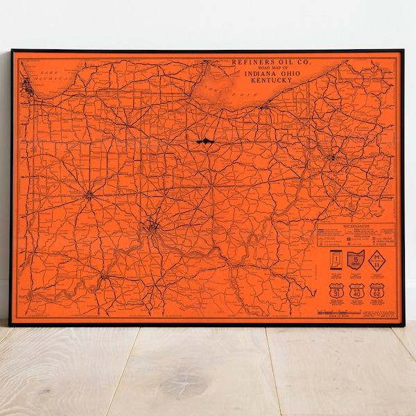 Vintage Road Maps - Etsy