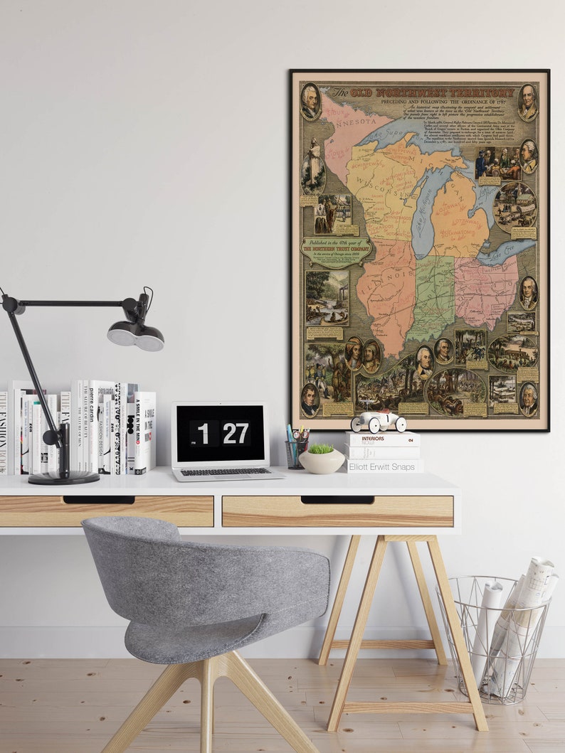 Map of the Old Northwest Territory 1787 Vintage Maps Wall - Etsy