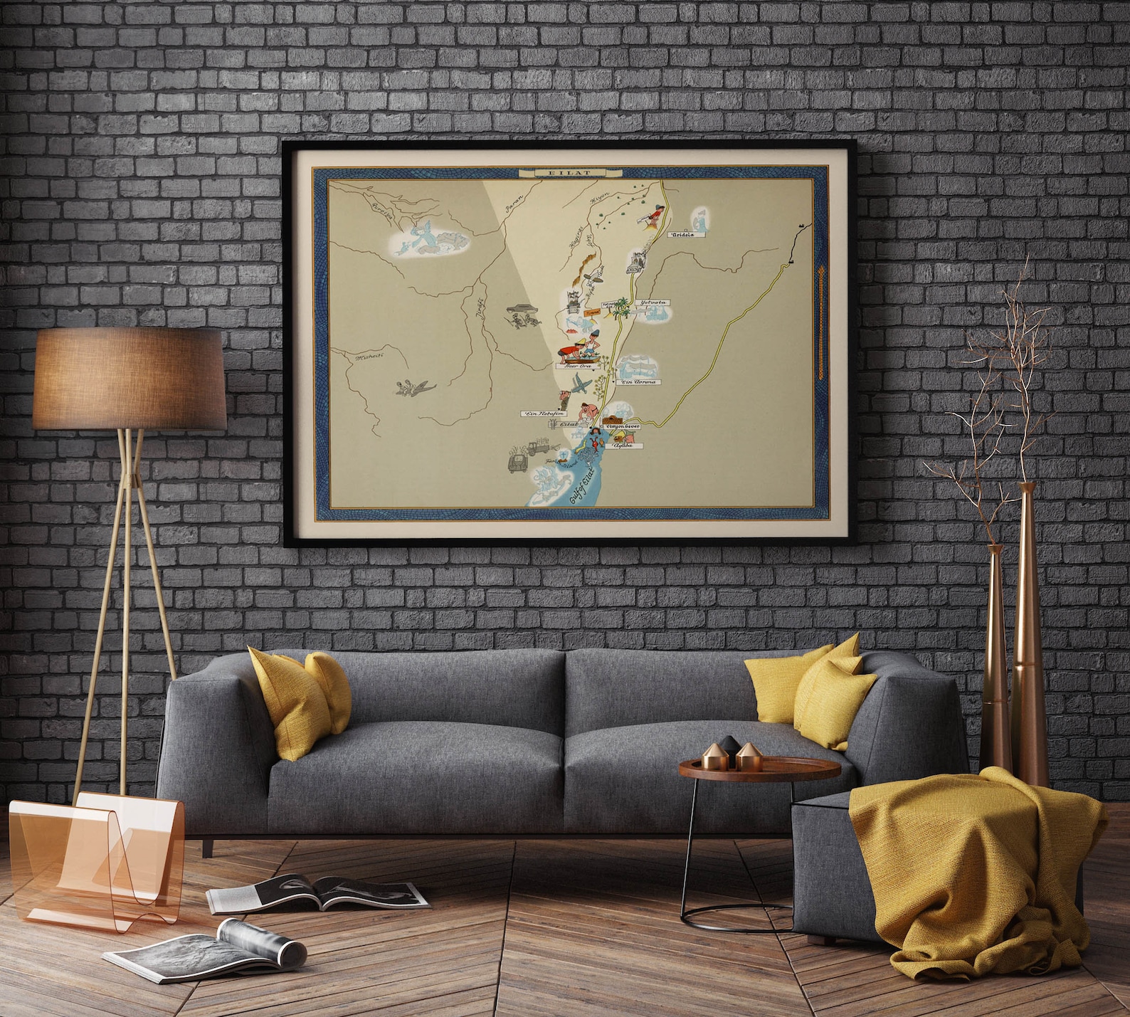 Eilat Map Print Israel Map Posters Canvas Print Wall Art - Etsy