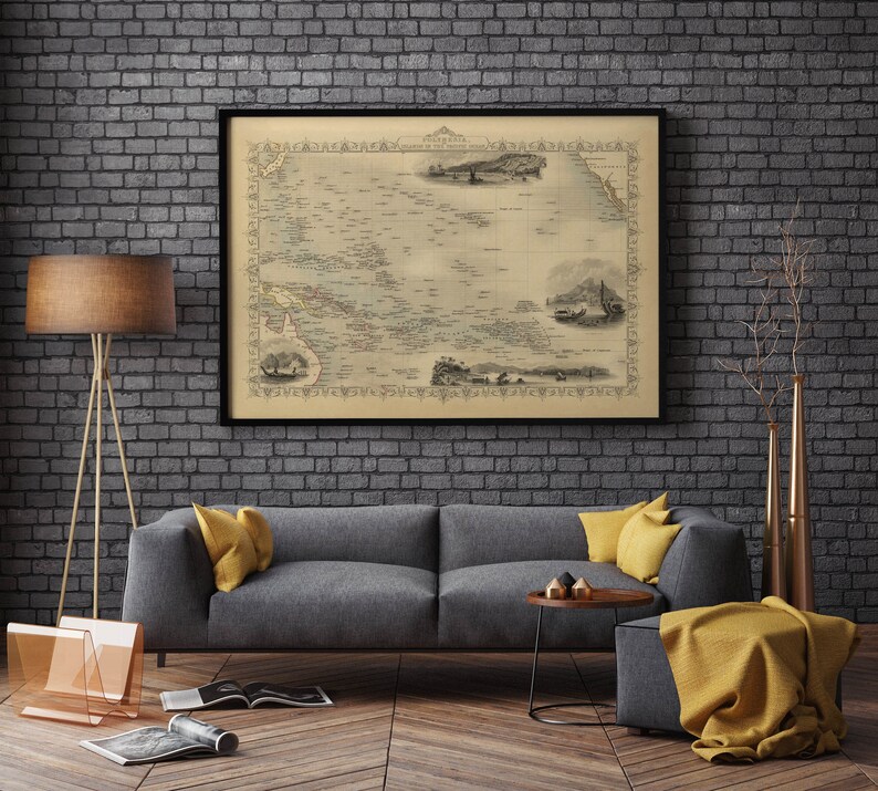 Map Poster of Polynesia 1851 Polynesia Wall Map Print | Etsy