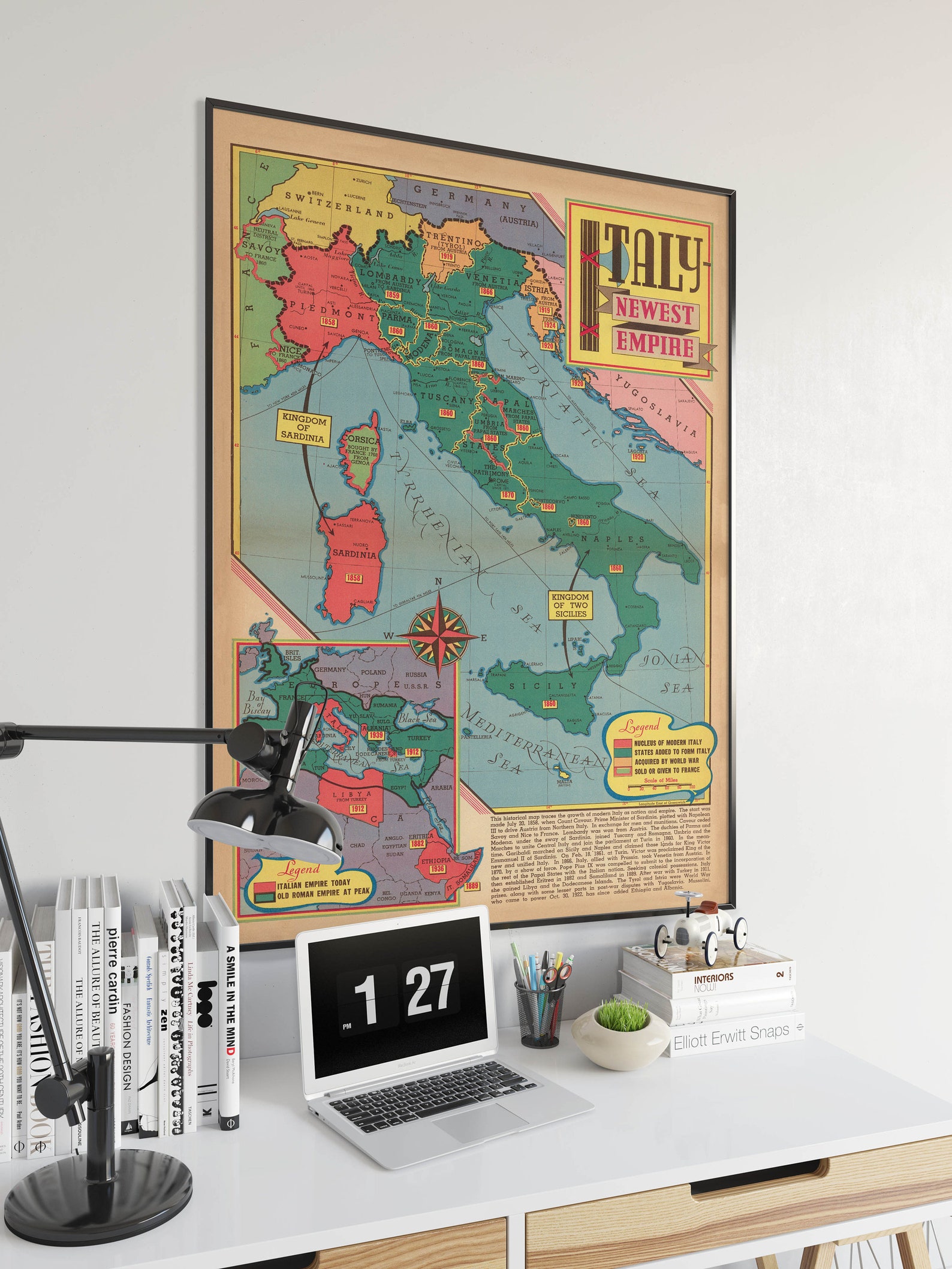 Italy World War 2 Map Print Poster Print WW2 Maps Canvas | Etsy