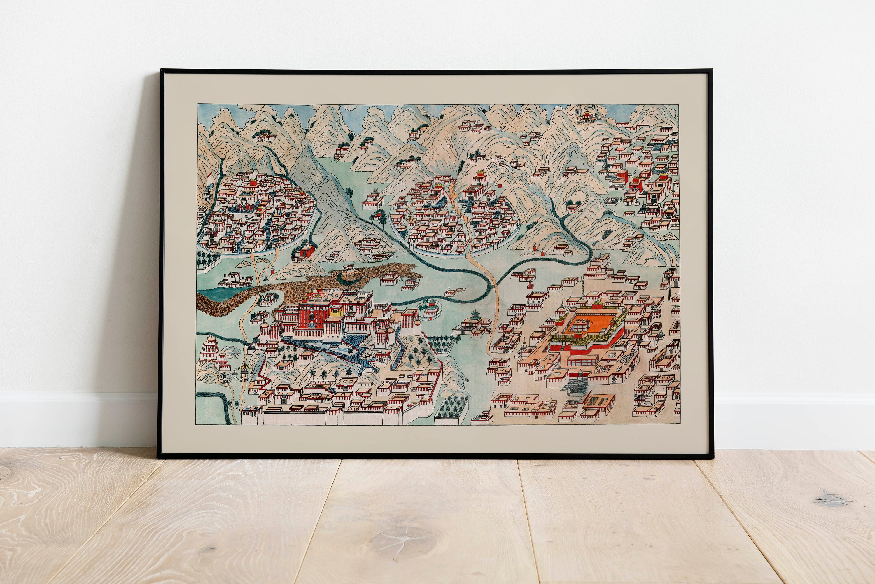 Map of the Buddhist Palace in Lhasa 1828 Old Map Wall Decor - Etsy