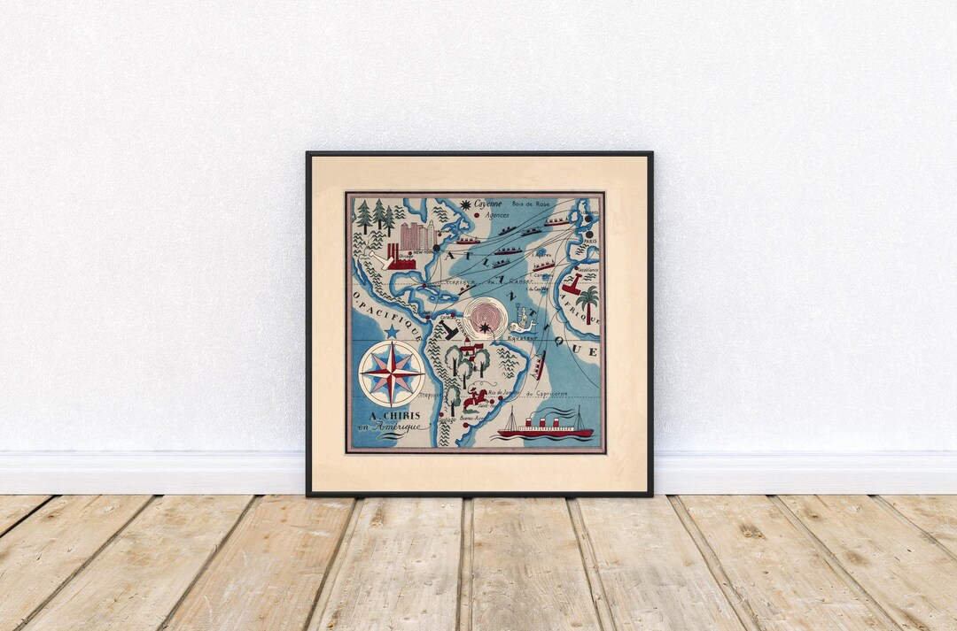 1931 Americas Map Print: Vintage Art History Poster - Etsy