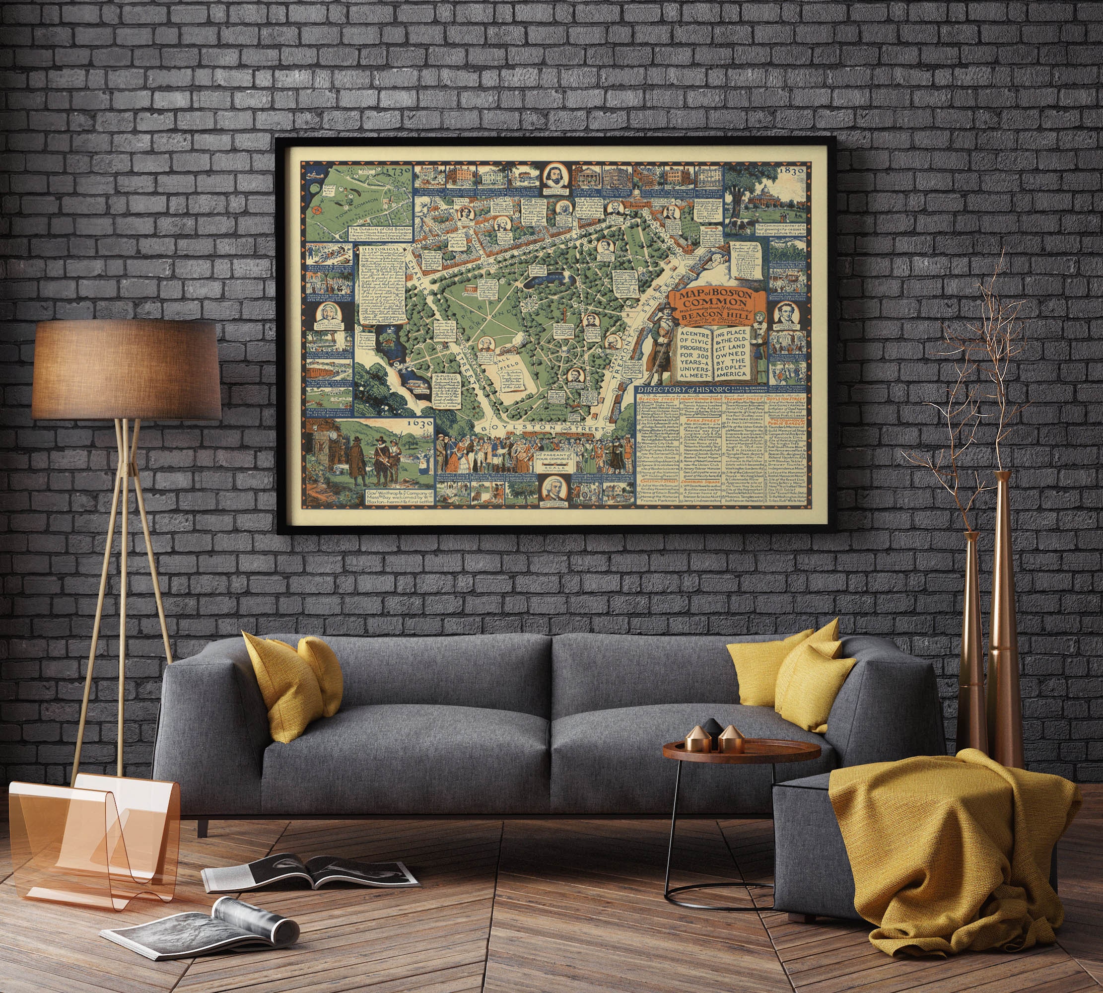 Map of Boston Massachusetts Old Map Poster for Wall Art - Etsy