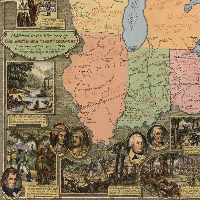 Map of The Old Northwest Territory 1787 Vintage Maps Wall | Etsy