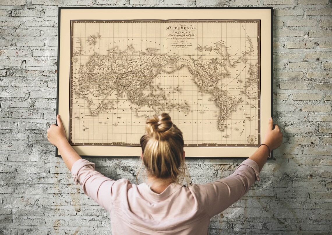 Historical Map of the World Old Map Wall Decor Vintage Map - Etsy