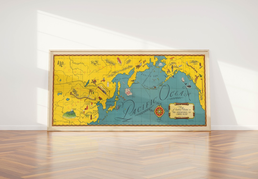 Jimmy Allen Air Adventures Map: Vintage Style Panoramic Wall Art - Etsy