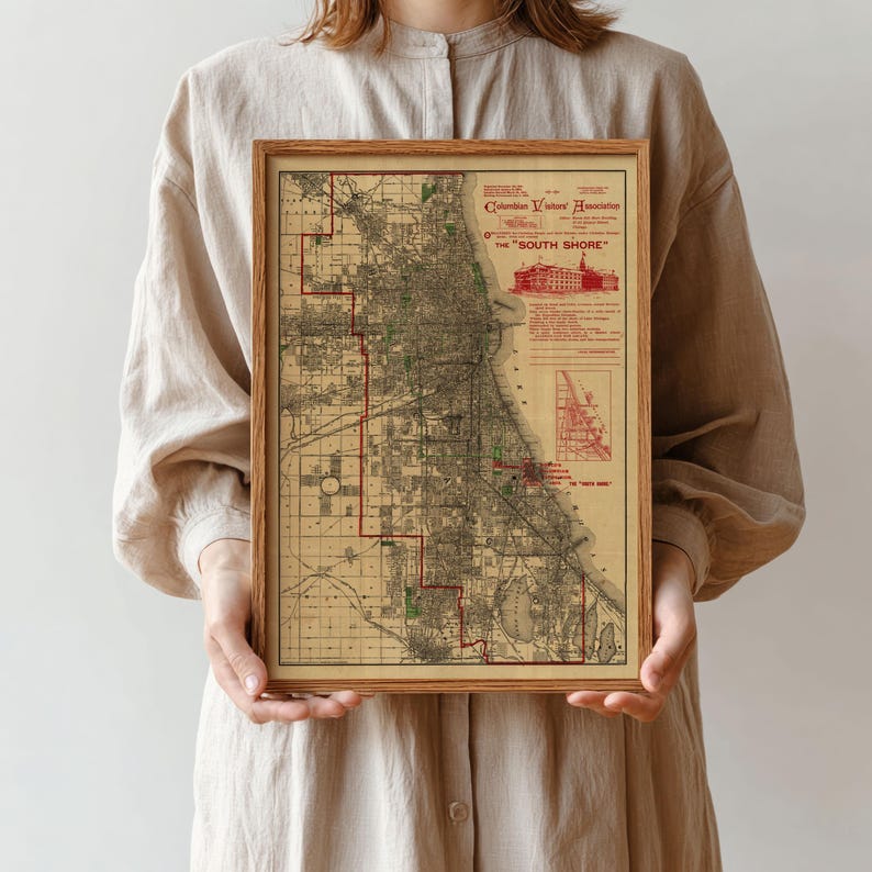 1890 Chicago Map Print: Vintage City Wall Art - Etsy