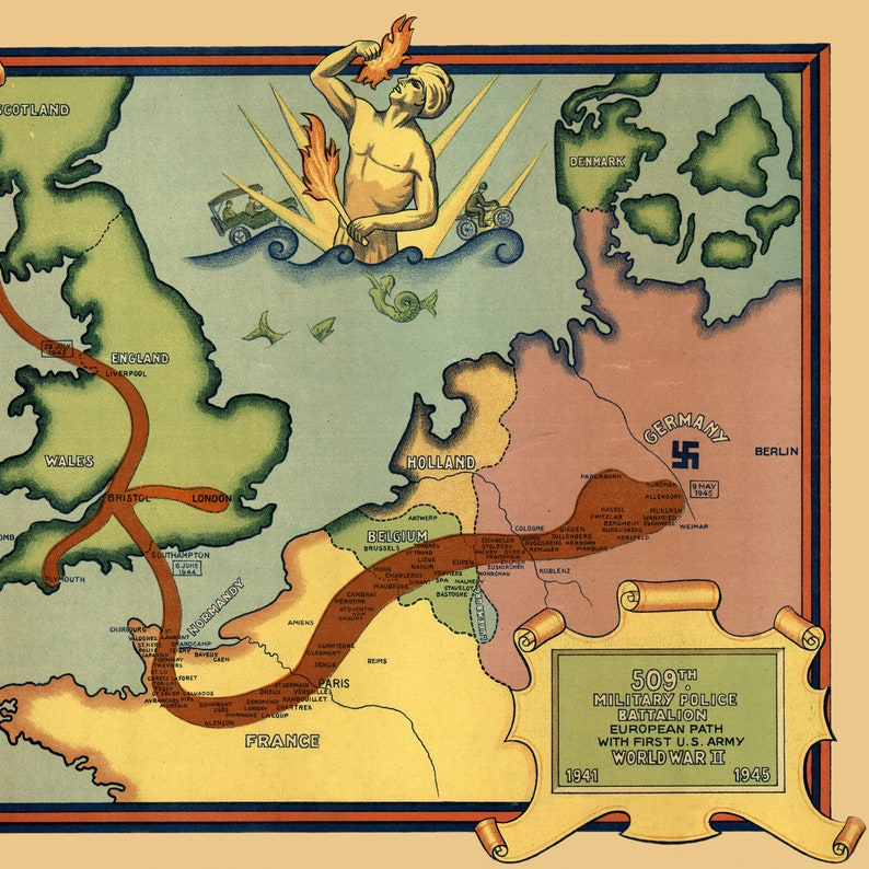 World War 2 Propaganda Poster WWii Map WWii Poster Wall Art | Etsy