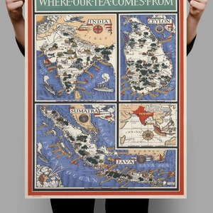 World Famous Tea Producer Countries Map Print| World Tea Map Poster ...