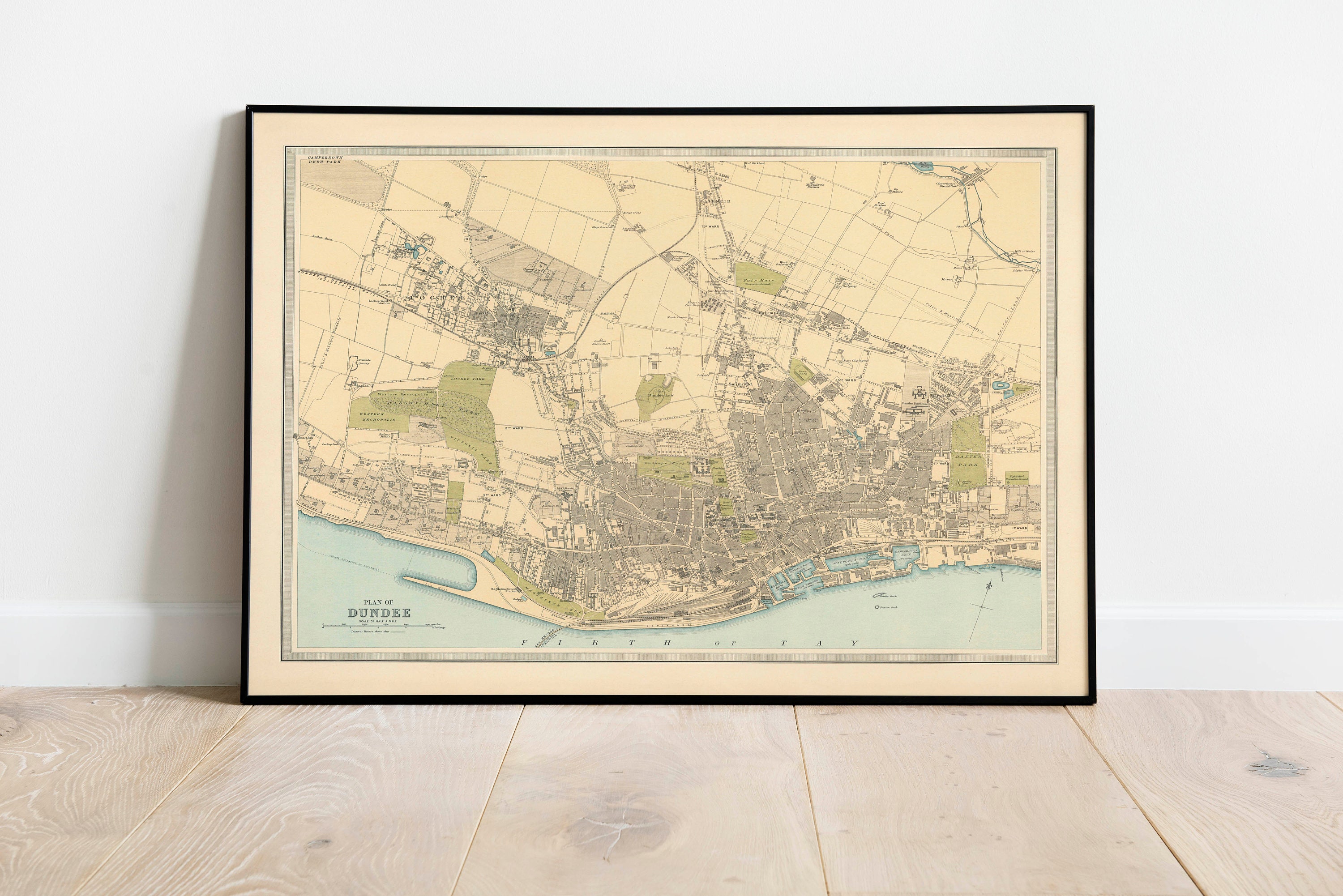 Dundee City Map From 1912 Old Map Wall Art Print Framed Art - Etsy