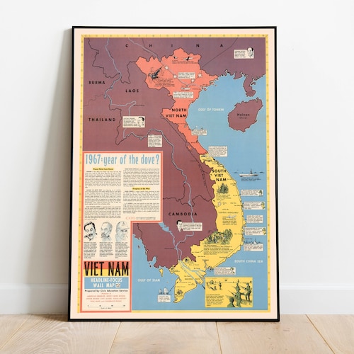Vietnam Map Original Poster - Etsy