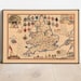 The Pilgrims of the Mayflower Map of England and Holland Vintage Map ...