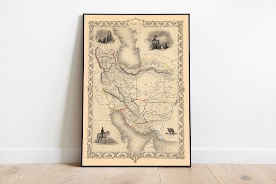 Map of Persia 1851 Old Map Poster Wall Art Canvas Wall Art | Etsy