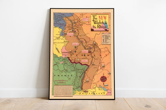 Political and Military Map of Rhineland Before World War 2 | Etsy Canada