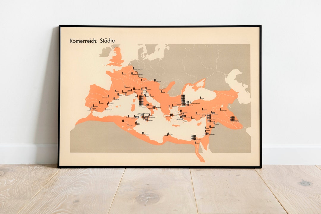 Roman Empire Historical Map | Framed Art Print| Roman Empire Map Wall ...