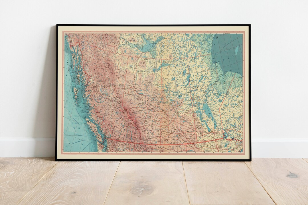 Geographical Map of Canada, British Columbia and Prairie Provinces Map ...