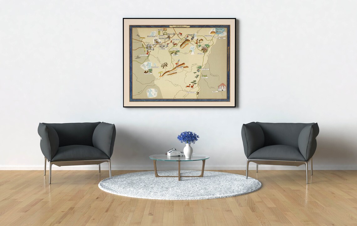 Avdat Map Print Israel Map Posters Canvas Print Wall Art | Etsy