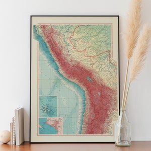 Map of Central Andes| Old Map Wall Decor| Vintage Map Wall Art| Poster ...