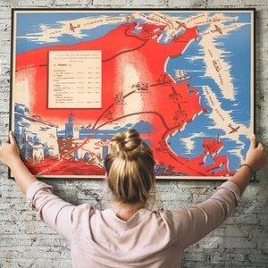 Pictorial Map of Tunisia Old Map Wall Decor Vintage Map Wall - Etsy