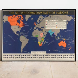 Map of the British Commonwealth of Nations 1942| Framed Map Print ...