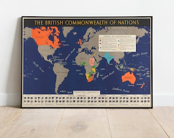 British Commonwealth Map - Etsy