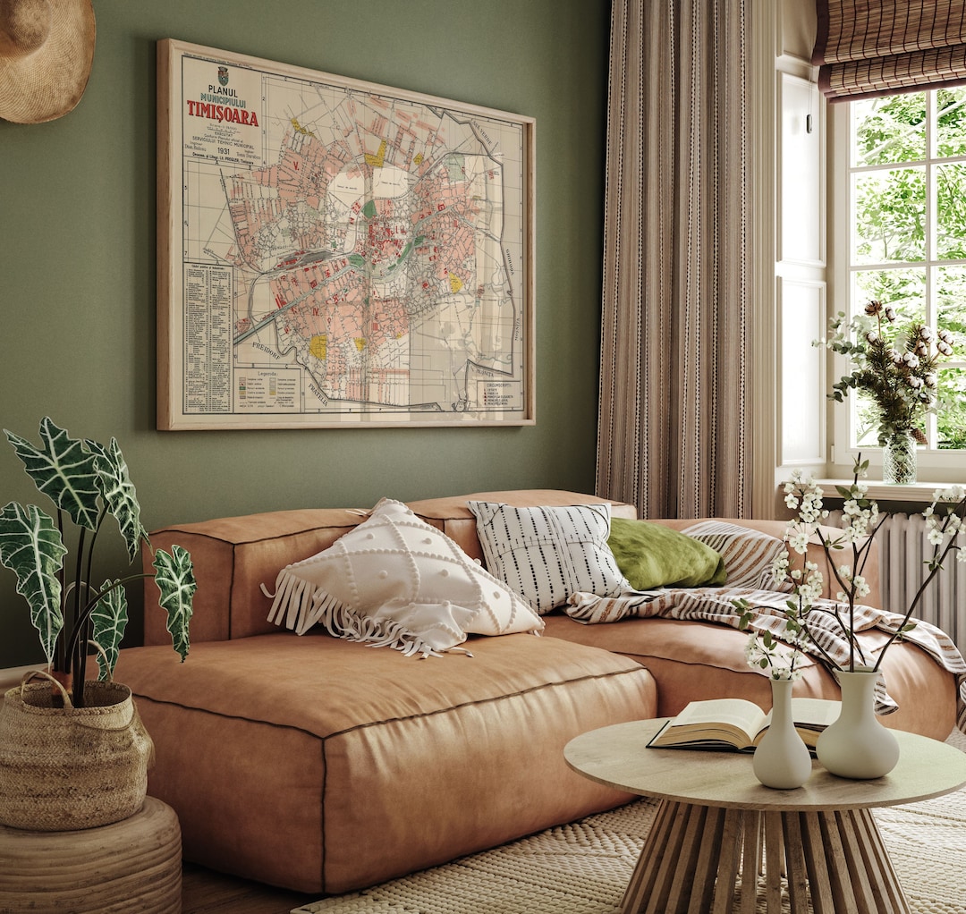 Timisoara Map Print| Art History| 1931 Timisoara Map Wall Art| Framed ...