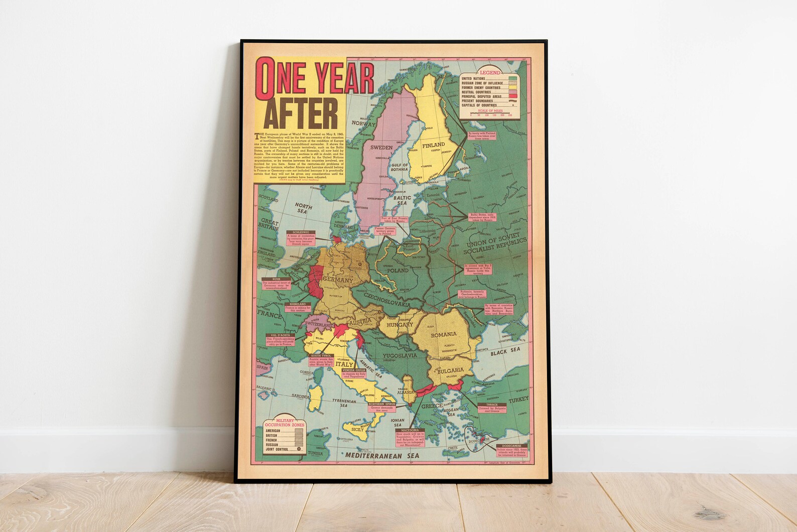 Europe World War 2 Map Print Poster Print WW2 Maps Canvas - Etsy