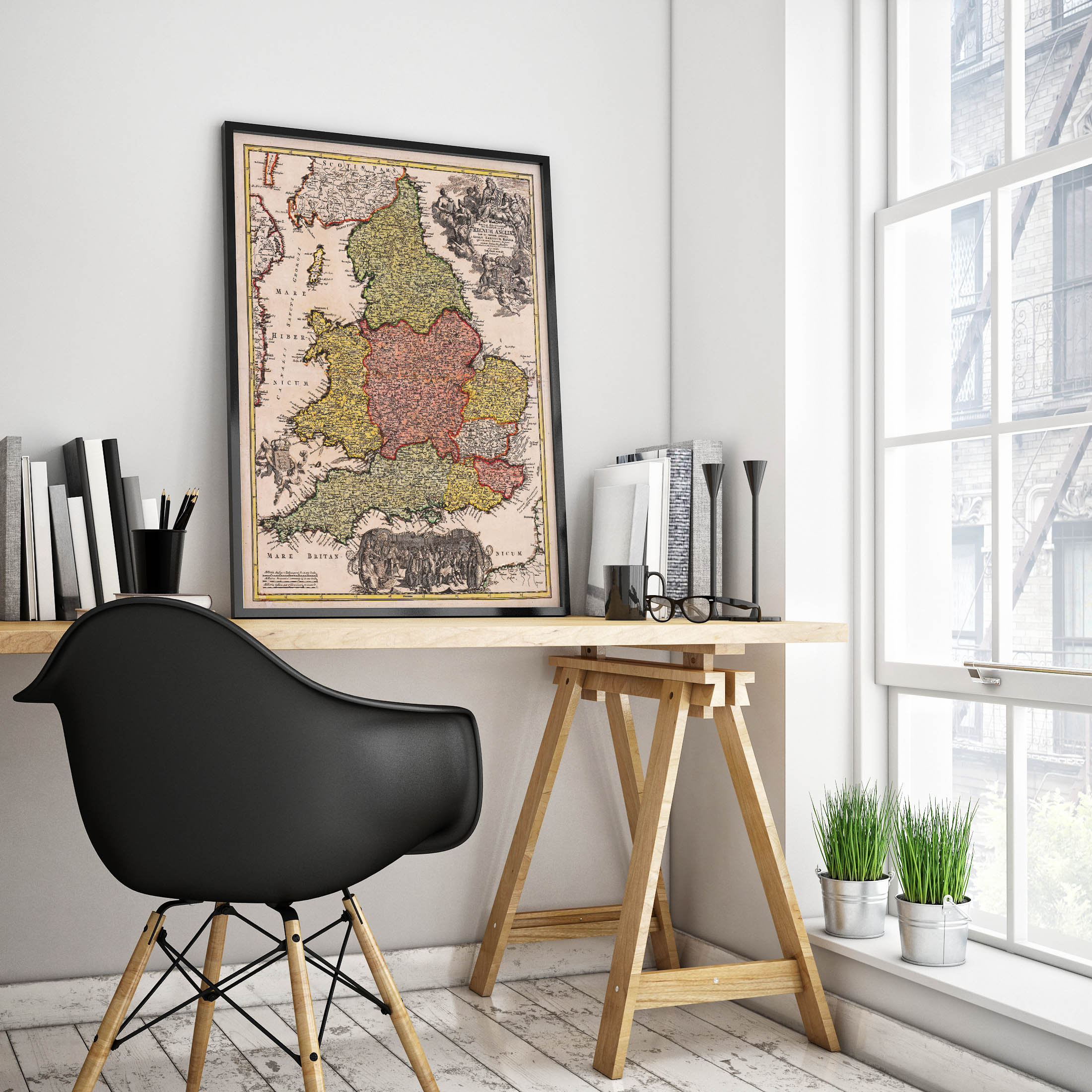 Britain Map Wall Print England Map Poster Print Canvas | Etsy