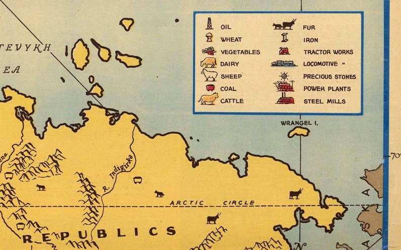 Soviet Russia Sphere of influence Map before WWii Pictorial | Etsy