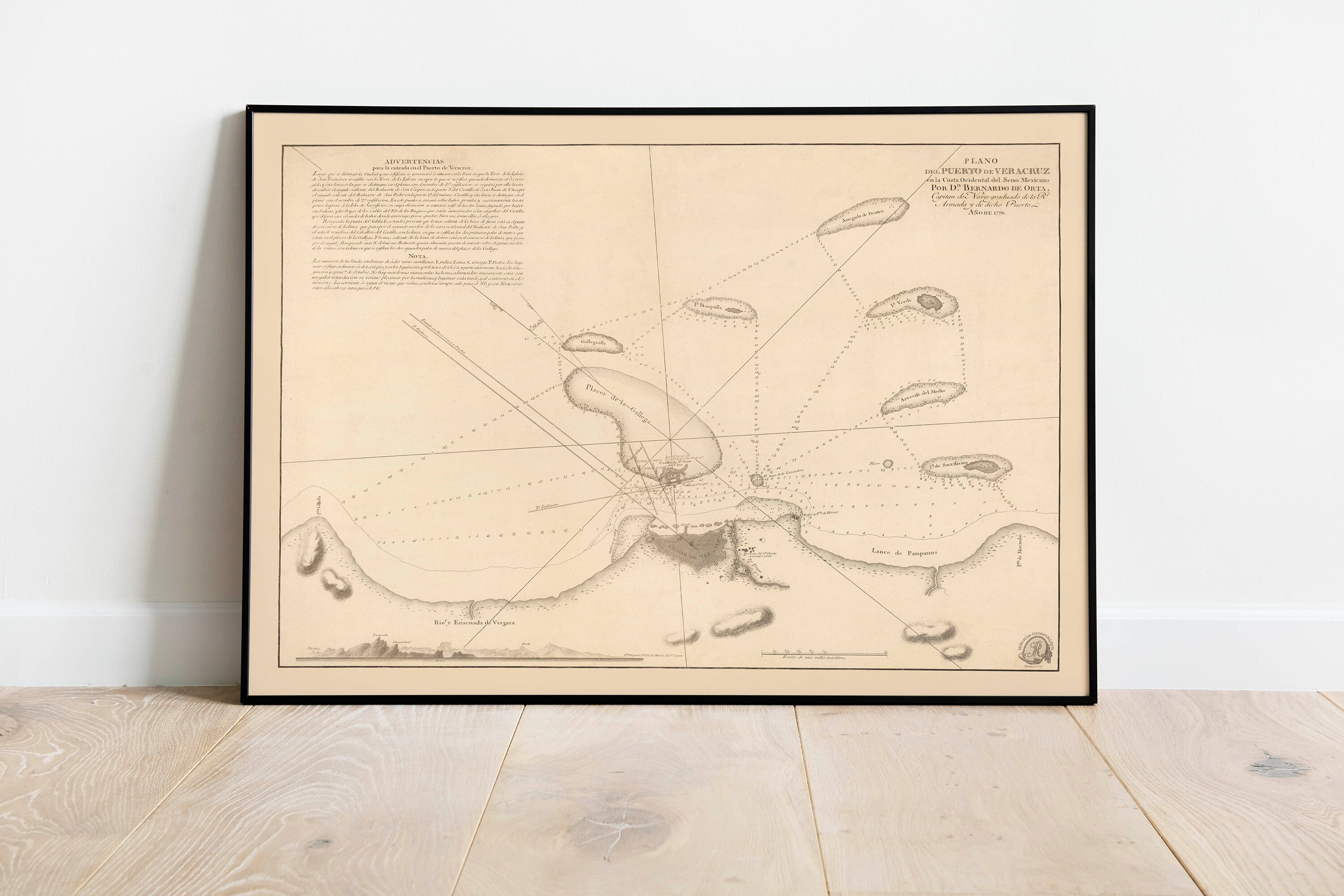 Nautical Chart of Veracruz 1798 Mexico Maps Old Map Wall - Etsy