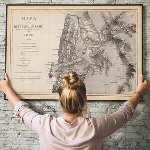 Map of Chile 1884| Old Map Wall Decor| Vintage Map Wall Art| Poster ...