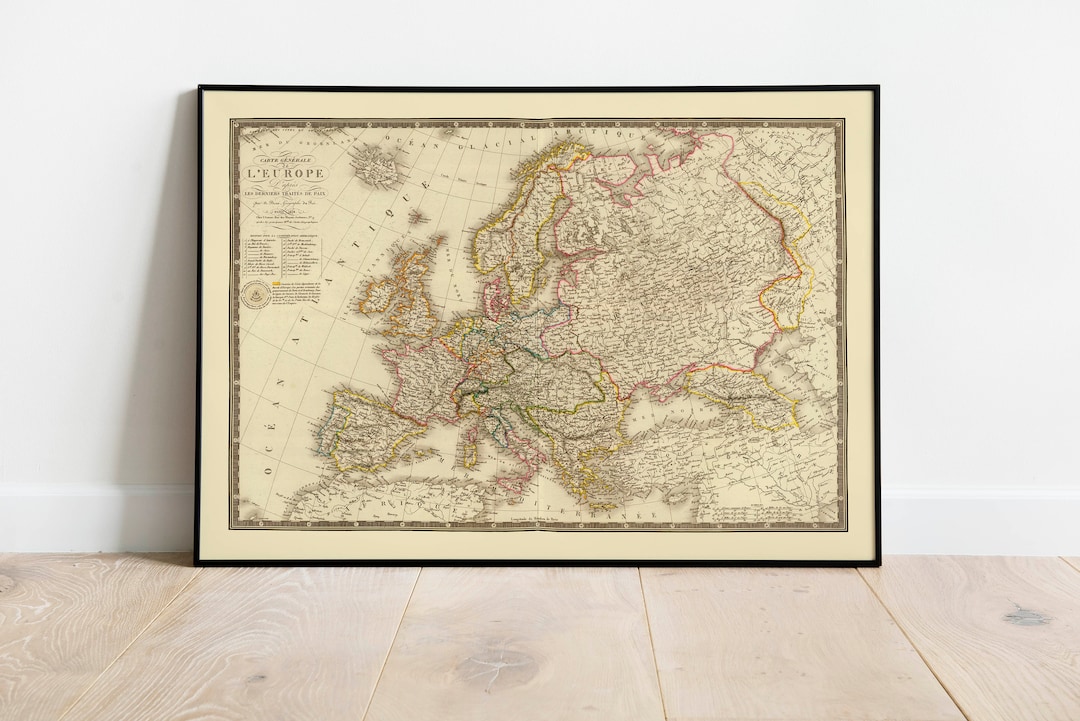 Historical Map of Europe 1828| Old Map Wall Decor| Vintage Map Wall Art ...