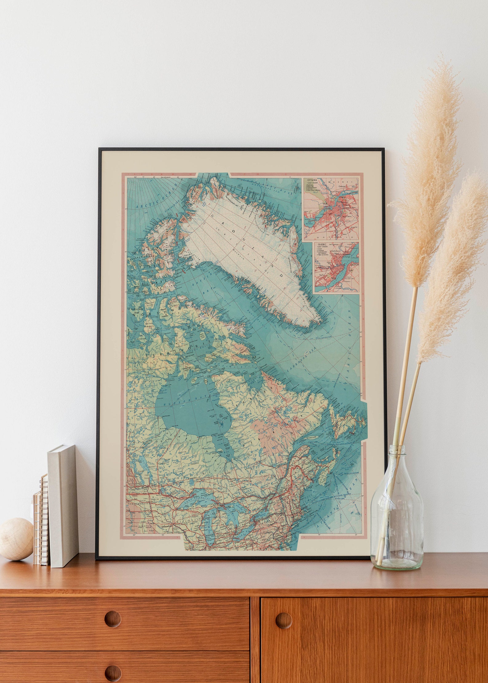 Vintage Map of Eastern Canada: Antique Style Wall Art Print - Etsy