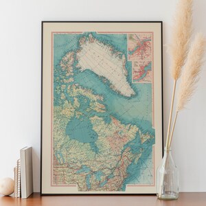 Vintage Map of Eastern Canada: Antique Style Wall Art Print - Etsy