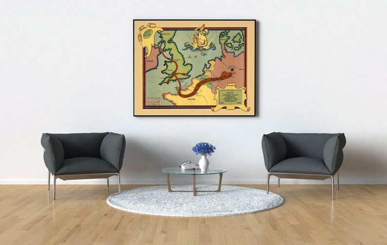 World War 2 Propaganda Poster WWii Map WWii Poster Wall Art | Etsy