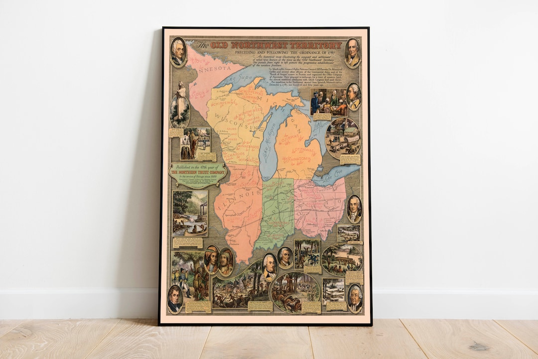 Map of the Old Northwest Territory 1787| Vintage Maps Wall Print ...