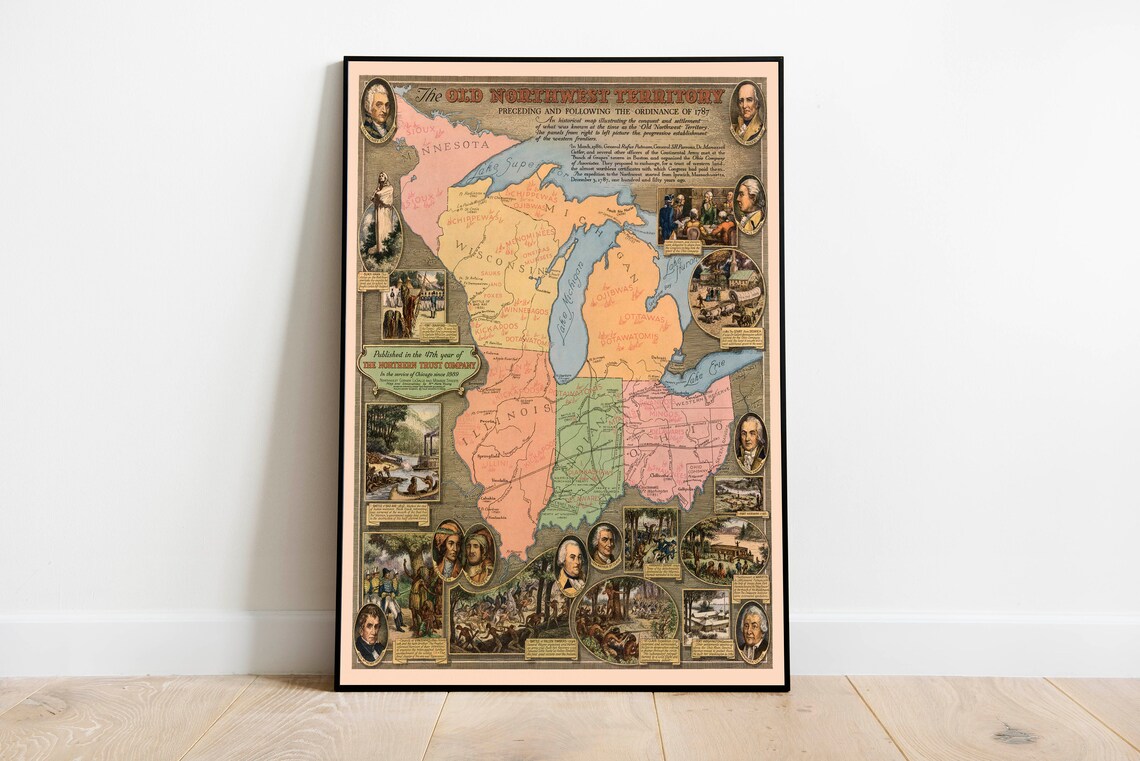 Map of the Old Northwest Territory 1787 Vintage Maps Wall - Etsy