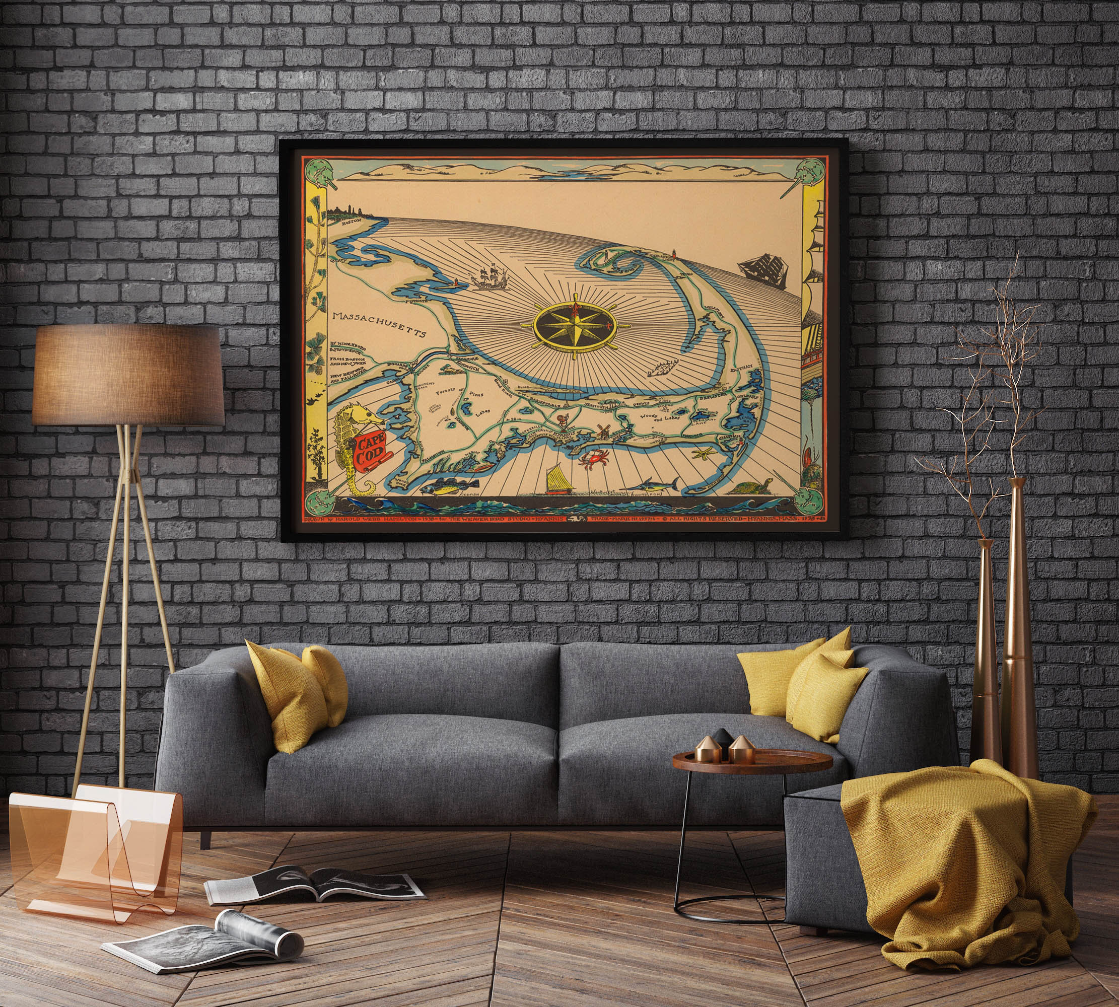 Cape Code Map Massachusetts Map Cape Code Old Map Old Map - Etsy