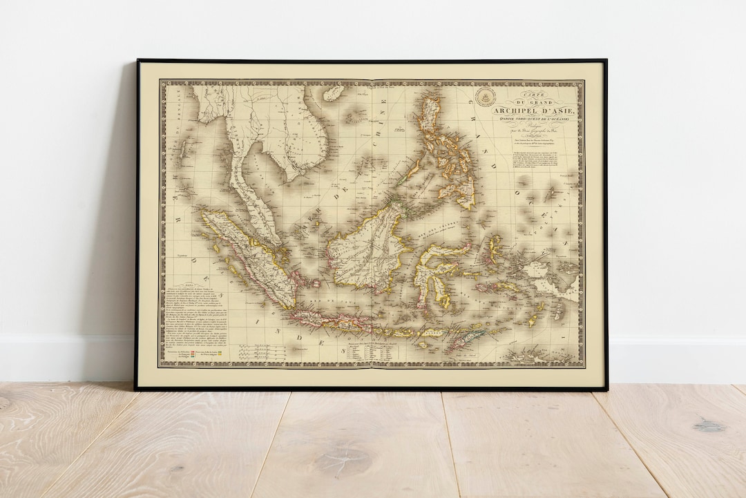 Historical Map of Malay Archipelago 1828| Old Map Wall Decor| Vintage ...